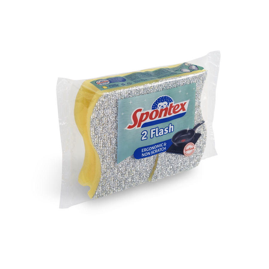 Spontex Flash houbička na teflon 2 ks | SPONTEX